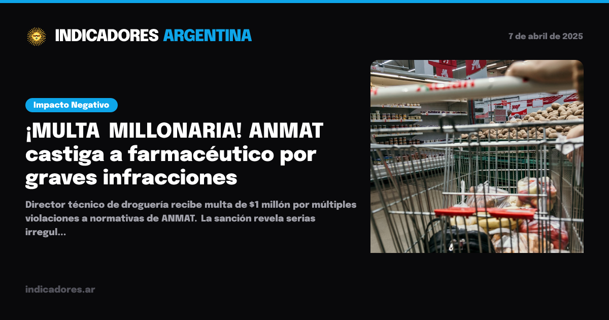 ¡MULTA MILLONARIA! ANMAT castiga a farmacéutico por graves infracciones