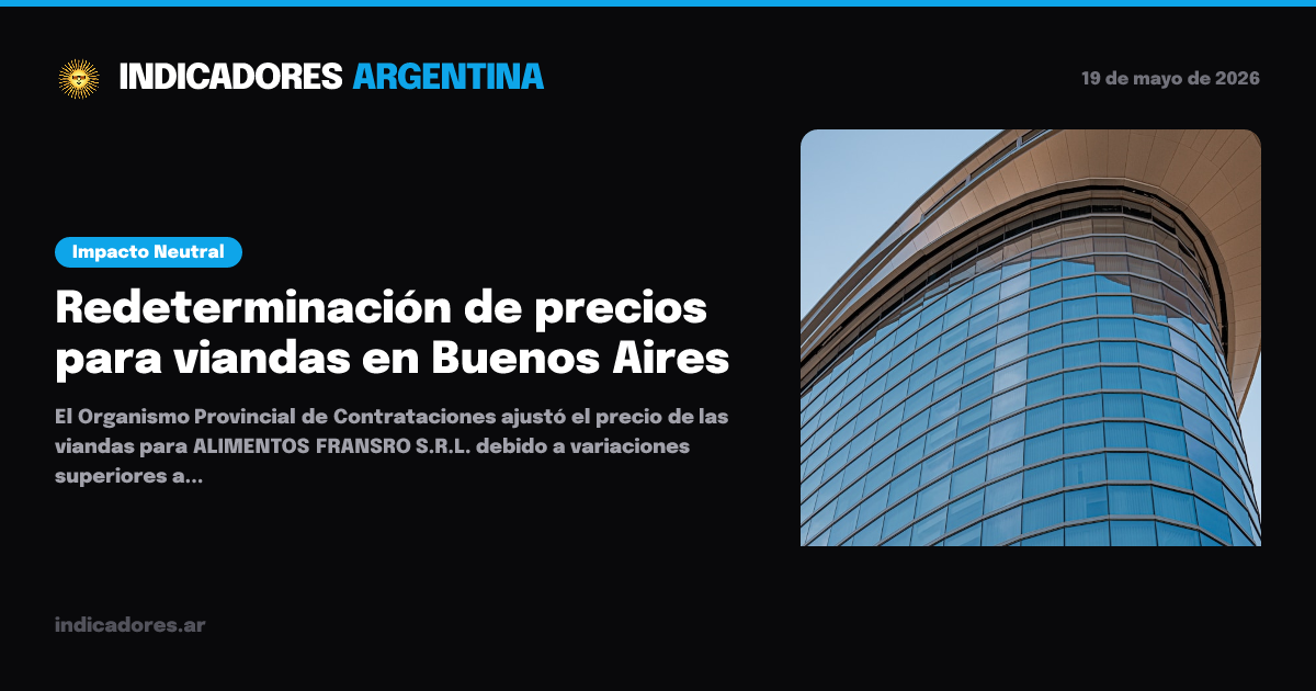 Redeterminación de precios para viandas en Buenos Aires